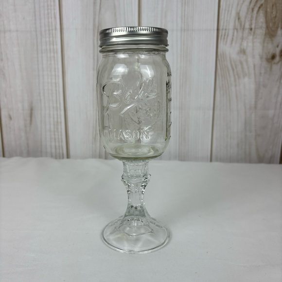 Redneck | Dining | Redneck Wine Glass Ball Mason Candy Jar Pedestal ...